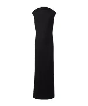 Brunello Cucinelli Monili Draped Wool-blend Gown - Black