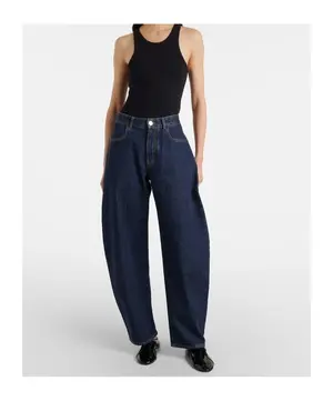 Alaïa Criss Cross Leather-trimmed Ballet Flats