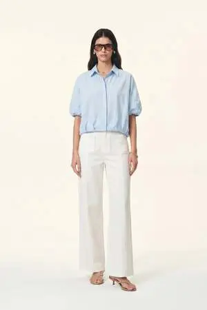 Fabrique Claire Bubble Puff Sleeve Shirt - Blue