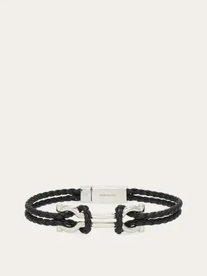 FERRAGAMO Double Gancini Bracelet (20cm) Black