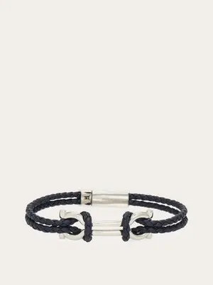 FERRAGAMO Double Gancini Bracelet (20cm) Blue