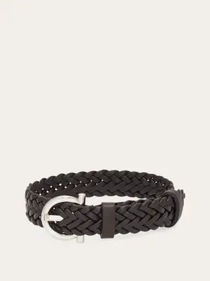 FERRAGAMO Woven Bracelet With Gancini Clasp - Brown