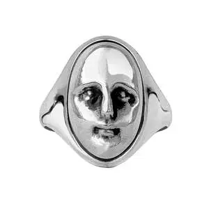 PERRY GARGANO The Stranger Face Ring Sterling Statement - Silver