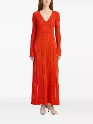 Proenza Schouler Maelle Dress In Drop Needle Tweed - Red