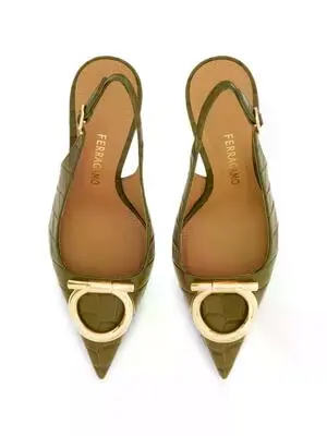FERRAGAMO Maxi Gancini Slingback Pumps