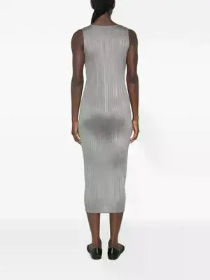 Issey Miyake Plissé Effect Midi Dress