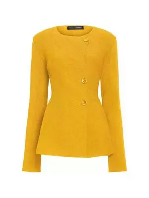 Proenza Schouler Draped Viscose Sukki Jacket - Yellow