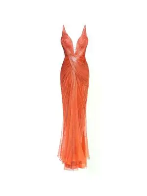 Maria Lucia Hohan V Neck Evening Dresses