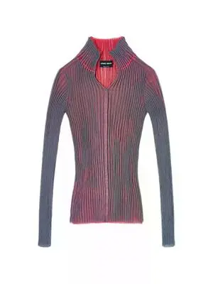 Giorgio Armani Ribbed Knit Long Sleeve Top