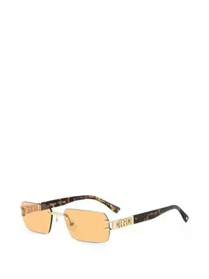 Dsquared2 Rectangle Frame Sunglasses With Logo Plaque - Orange
