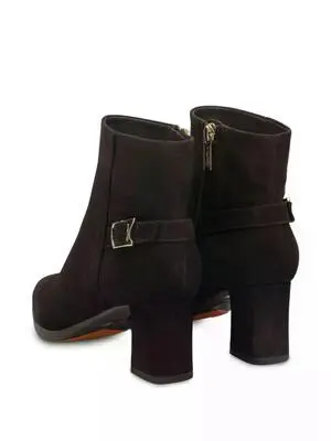 Santoni Buckle-detail Pointed-toe Ankle Boots