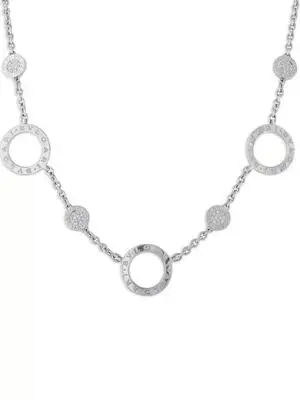 BVLGARI 18k White Gold Pavé-set Diamond Necklace - Silver