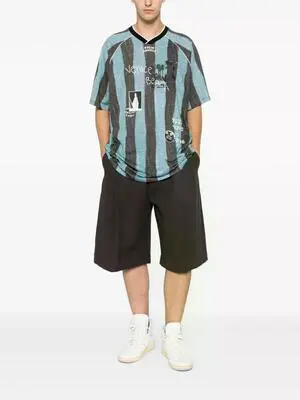 Palm Angels Striped Graphic-print T-shirt