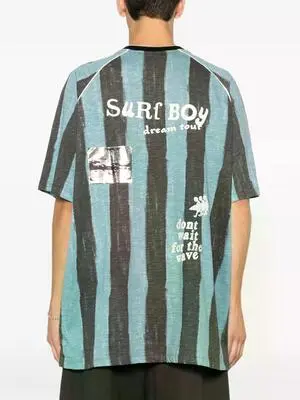 Palm Angels Striped Graphic-print T-shirt