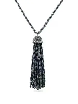 Ivanka Trump 18k White Gold Diamond Tassel Necklace - Black