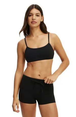 Cotton:on Active Ultra Soft Double Strap Back Crop - Black