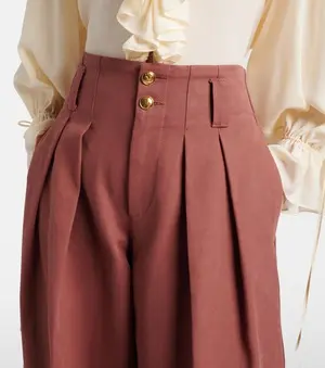 Chloé Cotton Canvas Wide-leg Pants