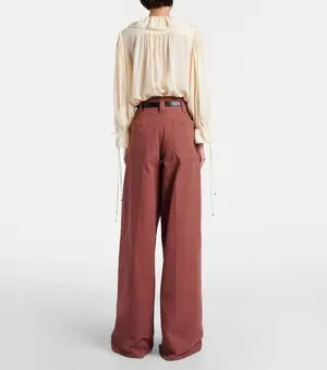 Chloé Cotton Canvas Wide-leg Pants