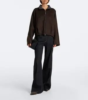 Brunello Cucinelli Suede Pointed Toe Ballerina Flats