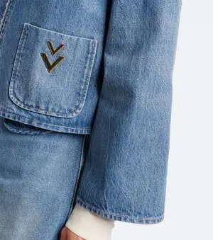 Valentino Garavani Vgold Faded Denim Jacket