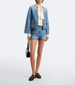 Valentino Garavani Vgold Faded Denim Jacket