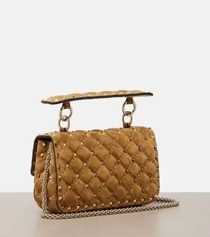 Valentino Garavani Rockstud Spike Small Suede Top-handle Bag