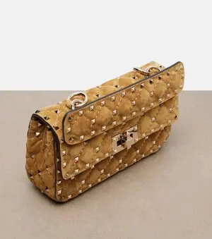 Valentino Garavani Rockstud Spike Small Suede Top-handle Bag