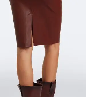 Stouls Gilda Leather Midi Skirt