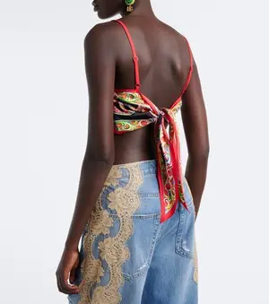 Dolce & Gabbana Carretto Silk Twill Crop Top