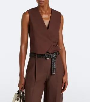 Brunello Cucinelli Monili Wool-blend Vest - Brown