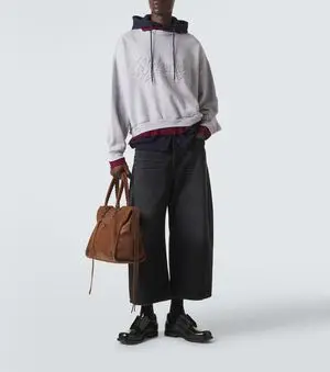 Balenciaga Logo Layered Cotton Jersey Hoodie