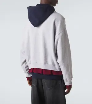 Balenciaga Logo Layered Cotton Jersey Hoodie