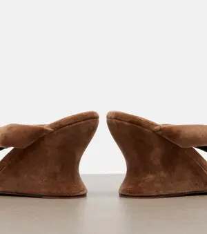 Balenciaga Gaeta Velvet Wedge Thong Sandals