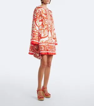 Dolce & Gabbana Majolica Silk Twill Kaftan