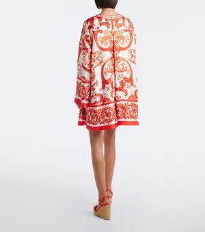 Dolce & Gabbana Majolica Silk Twill Kaftan