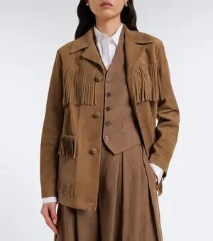 Ralph Lauren Fringed Suede Jacket - Brown