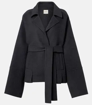 Khaite Belted Wool Jacket - Grey