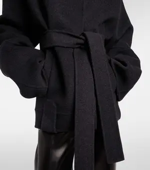 Khaite Belted Wool Jacket - Grey