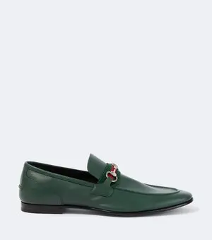 Gucci Como Horsebit Leather Loafers - Green