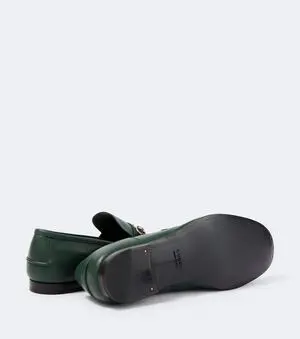 Gucci Como Horsebit Leather Loafers - Green