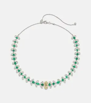 KAMYEN 18kt White Gold Necklace With Emeralds