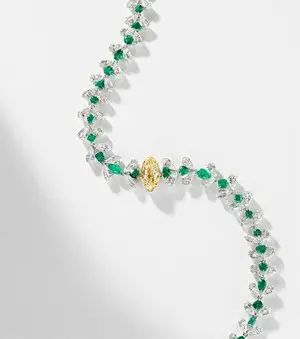 KAMYEN 18kt White Gold Necklace With Emeralds