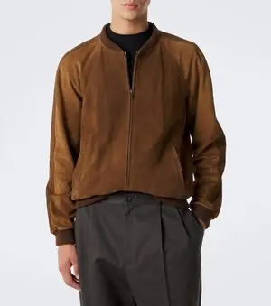 THE ROW Ramiro Suede Bomber Jacket - Brown