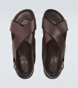 Saint Laurent Helios Cassandre Leather Sandals