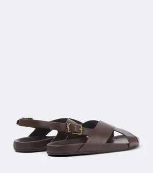 Saint Laurent Helios Cassandre Leather Sandals