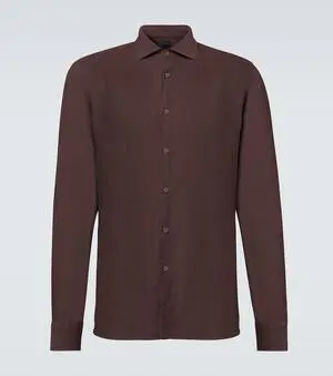 Fedeli Linen Shirt - Brown