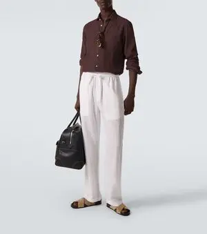 Fedeli Linen Shirt - Brown