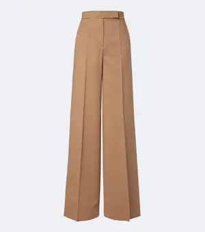 Max Mara Camel Hair Wide-leg Trousers - Beige