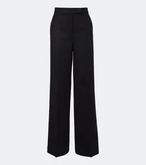 Max Mara Camel Hair Wide-leg Trousers - Black