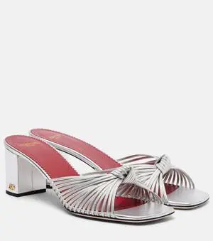 Valentino Garavani Valentino Garavani Metallic Leather Sandals Silver
